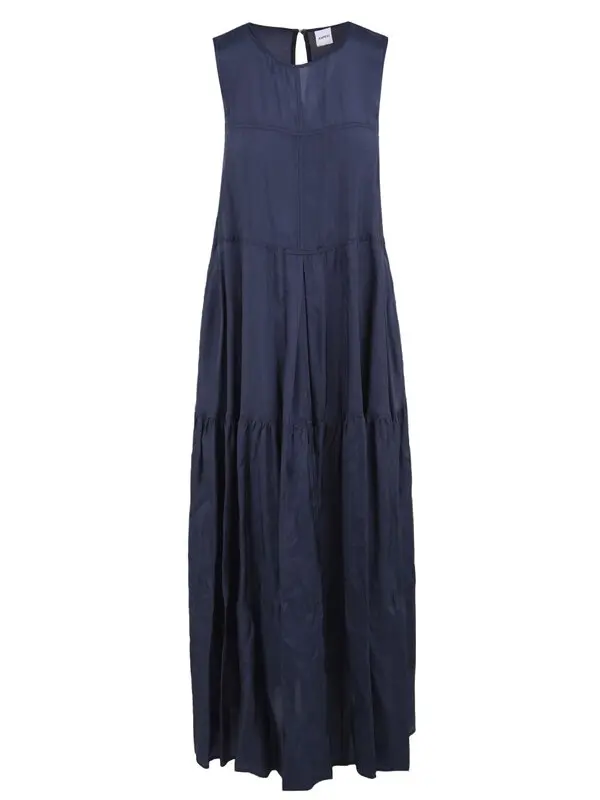 Aspesi Sleeveless Maxi Dress With Ruffles - Blue