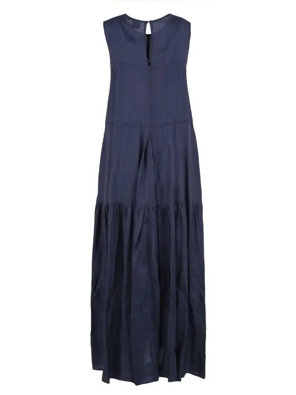 Aspesi Sleeveless Maxi Dress With Ruffles - Blue