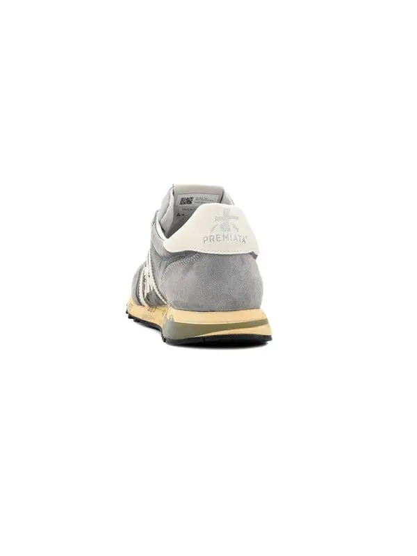 Premiata Lace-up Suede And Fabric Sneakers - Grey