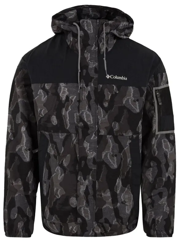 Columbia Challenger Printed Windbreaker Jacket - Black Treebark/black