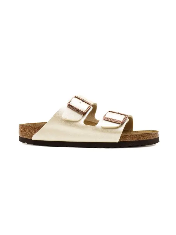 BIRKENSTOCK Arizona Sandals With Glossed Finish - Graceful Pearl White