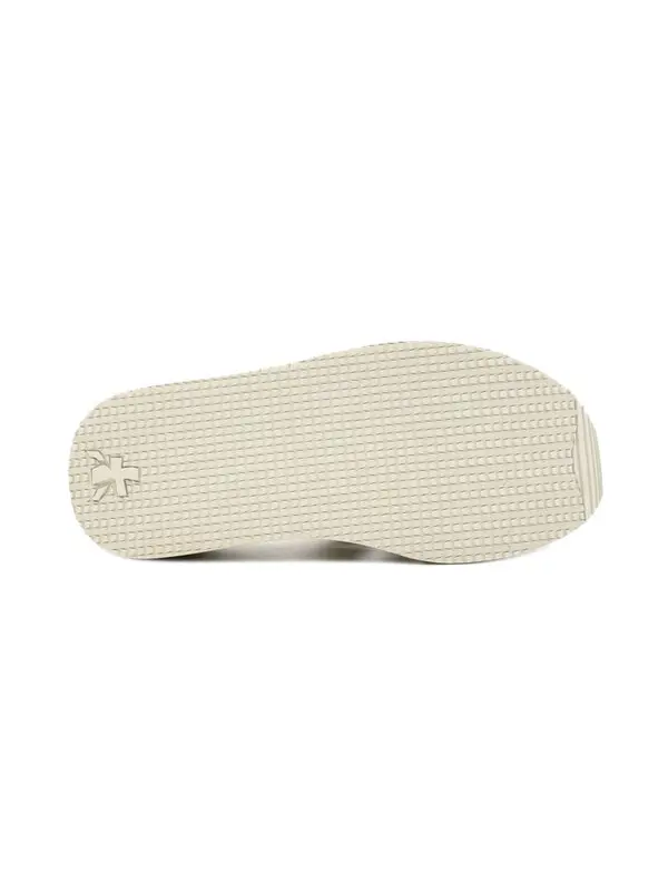 Premiata Platform Sandals With Criss-cross Straps And Graphic Sole - Silver