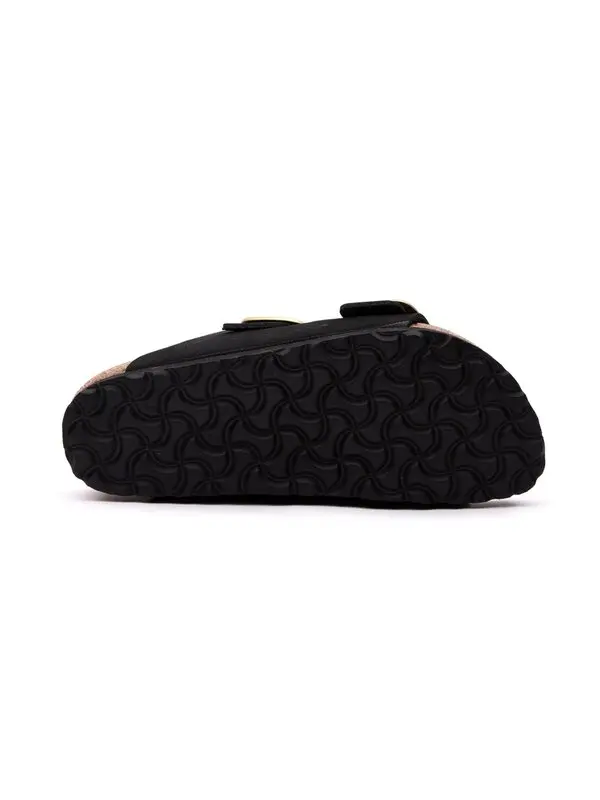 BIRKENSTOCK Arizona Nubuck Leather Sandals With Adjustable Buckles - Black