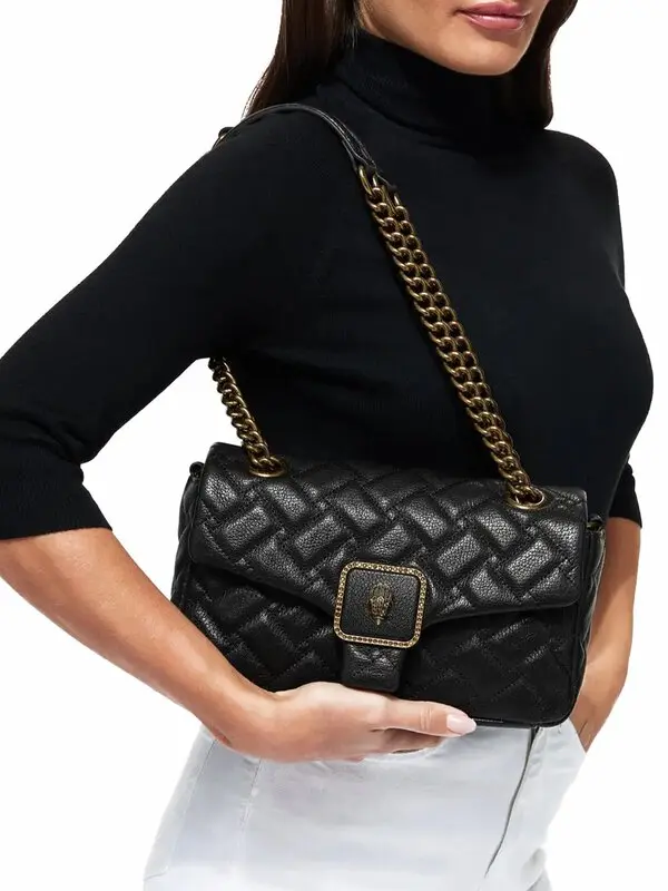 Kurt Geiger Pimlico Purse With Quilted Leather And Eagle Head Clasp - Black