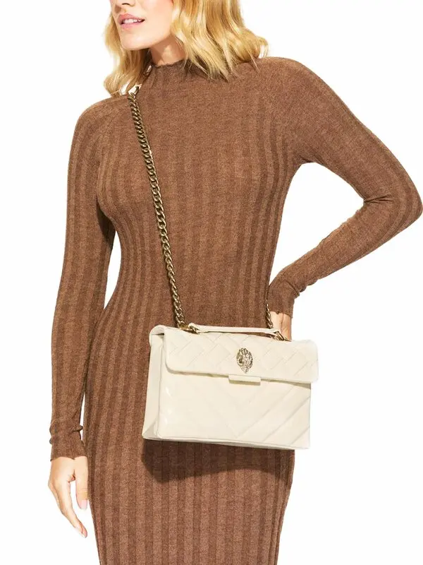 Kurt Geiger Leather Kensington Bag With Eagle Head Embellishment - Cream
