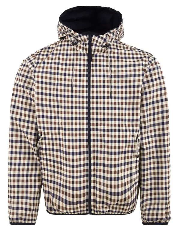 Aquascutum Reversible Checked Hooded Jacket