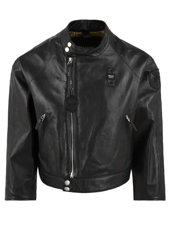 BLAUER. Leather Jacket - Nero