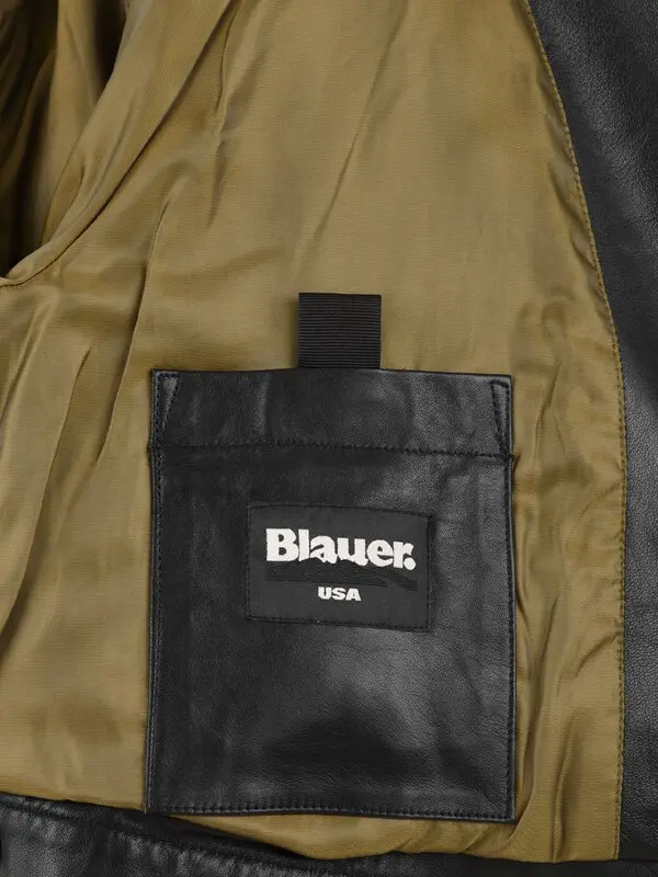 BLAUER. Leather Jacket - Nero