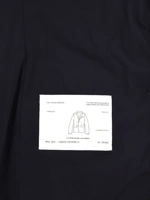 Aspesi Unlined Blazer In Matte Stretch Nylon