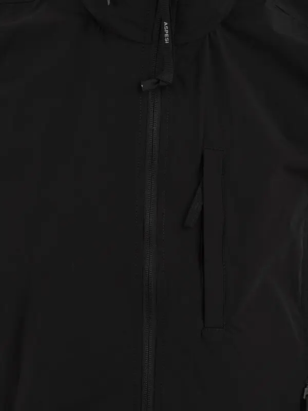 Aspesi Sleeveless Zip-up Gilet In Black Stretch Nylon - Nero