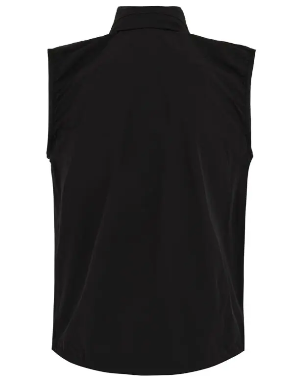 Aspesi Sleeveless Zip-up Gilet In Black Stretch Nylon - Nero