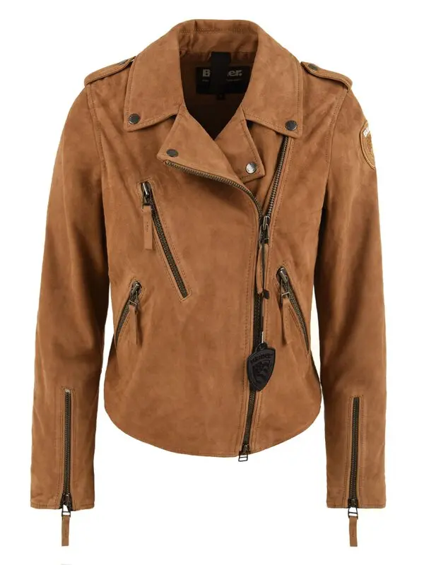 BLAUER. Suede Leather Jacket