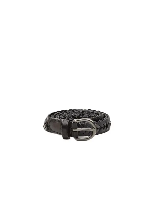 Dragon Diffusion Braided Leather Belt - Black
