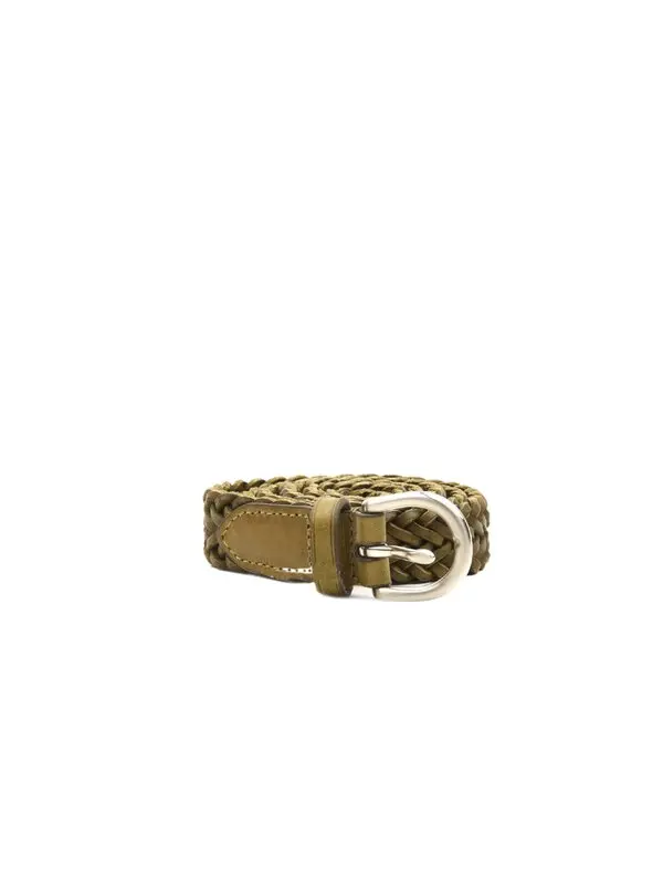 Dragon Diffusion Woven Leather Belt - Kaki