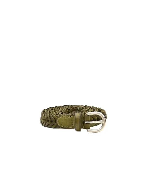 Dragon Diffusion Woven Leather Belt - Kaki