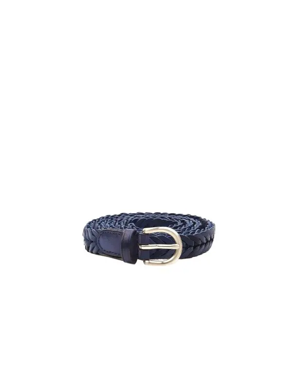 Dragon Diffusion Woven Leather Belt - Navy