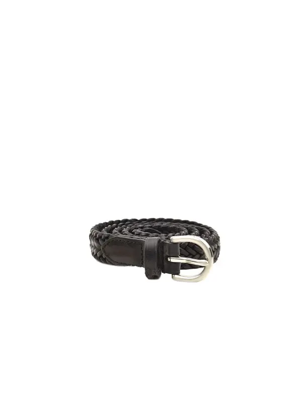Dragon Diffusion Braided Leather Belt - Black