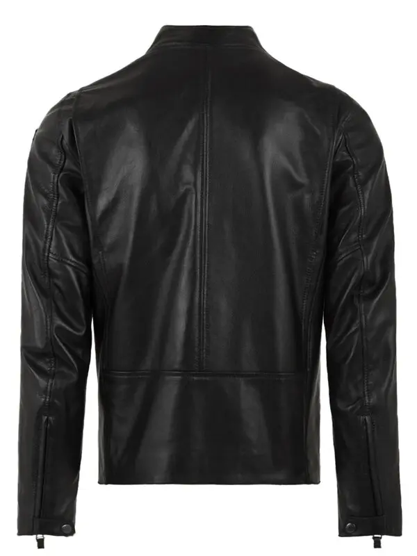BLAUER. Leather Zip-up Jacket