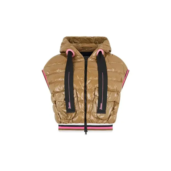 Herno Quilted Down Vest With Drawstring Hood