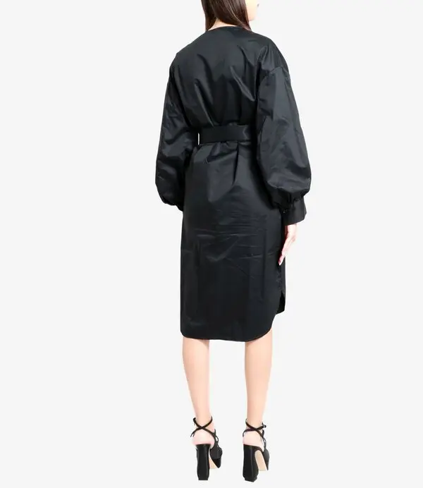 KAOS ICONA Icona Cotton V-neck Long Sleeve Belted Dress