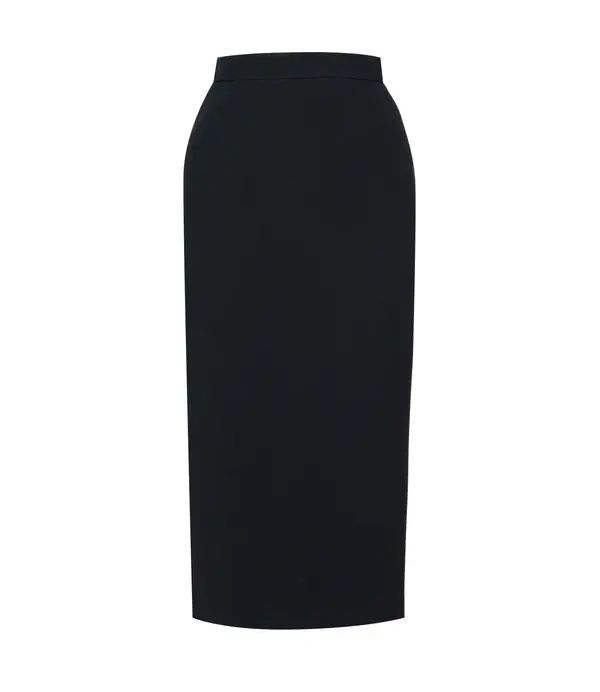 N°21 Midi Skirt With Front Darts And Extended Button Closure