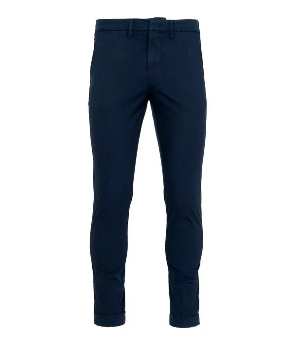 FAY Slim Fit Cotton Blend Trousers - Blue