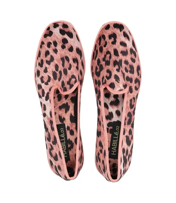 HABILLÈ.02 Leopard Print Satin Flats