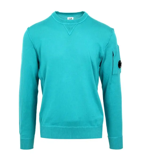 C.P. COMPANY Crew Neck Cotton Sweater With Lens Detail