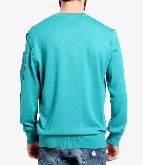 C.P. COMPANY Crew Neck Cotton Sweater With Lens Detail