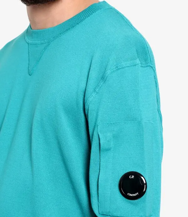 C.P. COMPANY Crew Neck Cotton Sweater With Lens Detail