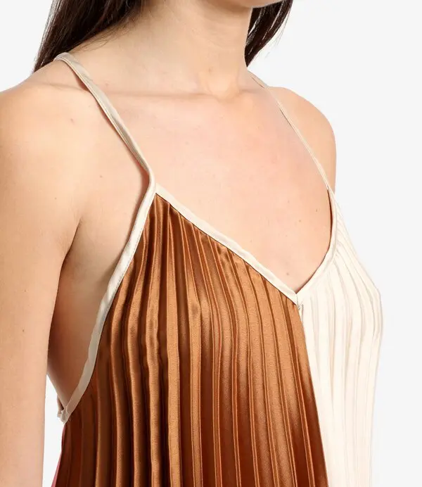 KAOS Pleated Bicolor Top