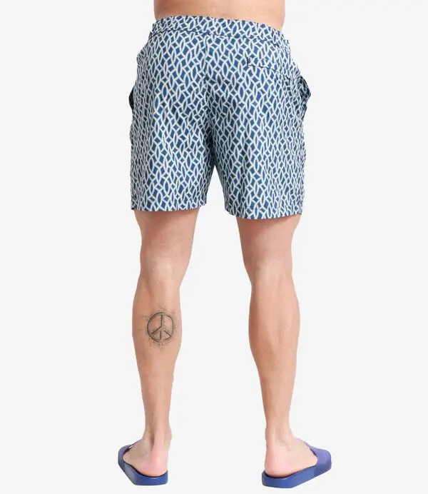 Tagliatore Geometric Print Swim Trunks - Blu Navy
