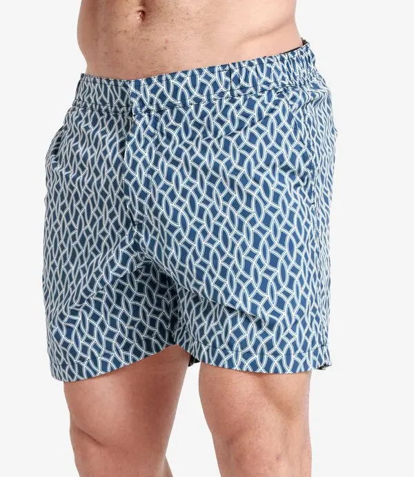 Tagliatore Geometric Print Swim Trunks - Blu Navy