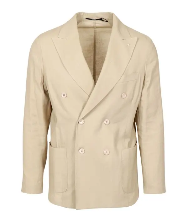 AT.P.CO Linen Blend Double-breasted Blazer