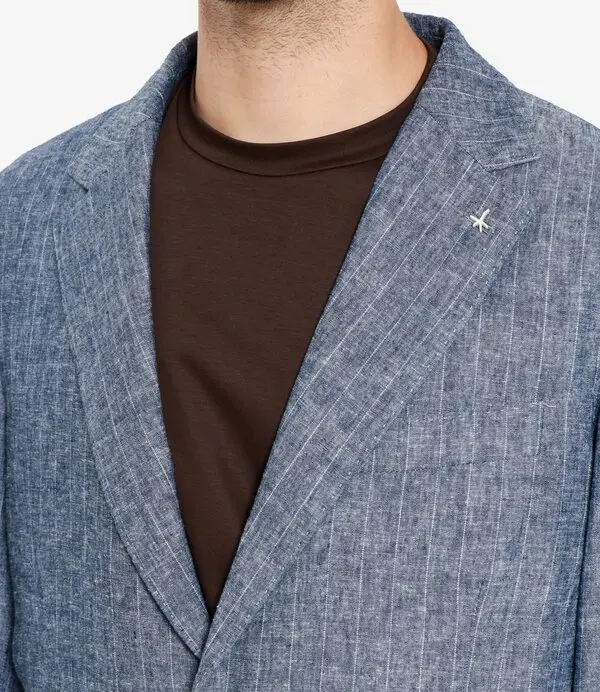 AT.P.CO Single-breasted Pinstripe Linen Blend Blazer