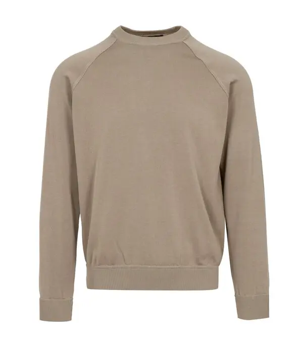 FILIPPO DE LAURENTIIS Crew Neck Fine Knit Pullover - Mud