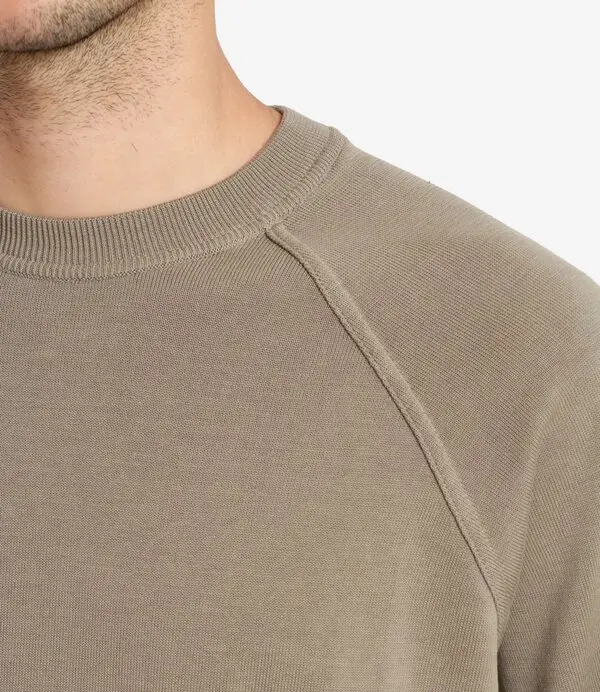 FILIPPO DE LAURENTIIS Crew Neck Fine Knit Pullover - Mud