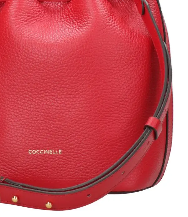 COCCINELLE Grained Leather Bucket Bag With Chain Detail