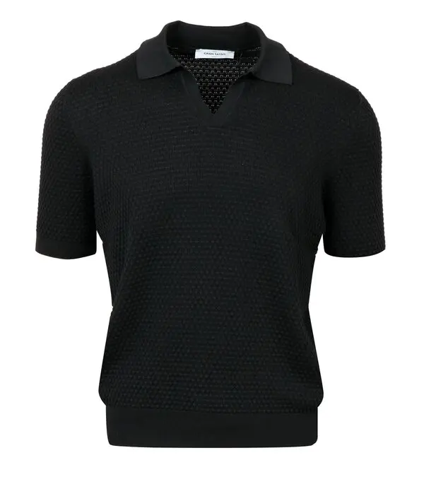 GRAN SASSO Cotton Knit Polo Shirt
