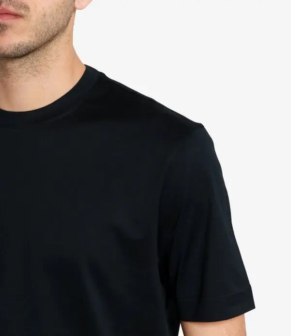 FILIPPO DE LAURENTIIS Crewneck Short Sleeve T-shirt - Black
