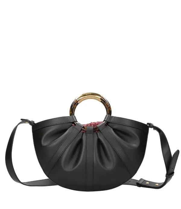 COCCINELLE Leather Handbag With Tortoiseshell Effect Handles