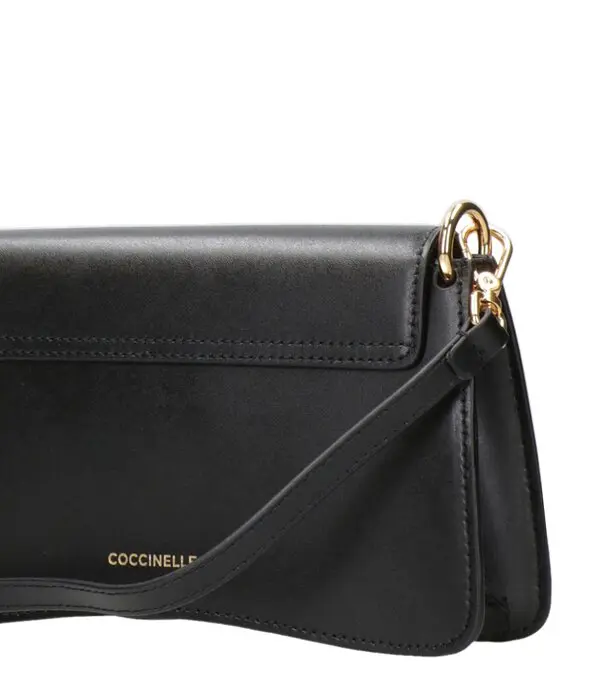 COCCINELLE Leather Shoulder Bag With Gold-tone Hardware - Black