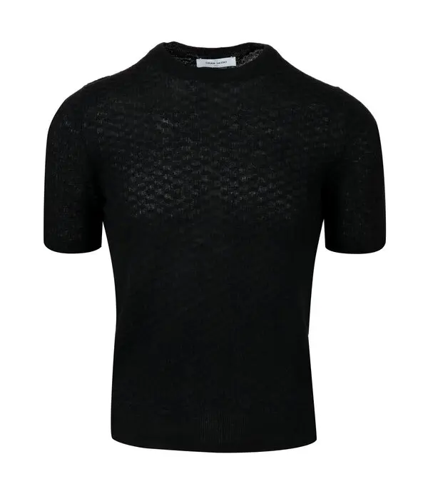 GRAN SASSO Linen & Cotton Blend Knit - Black