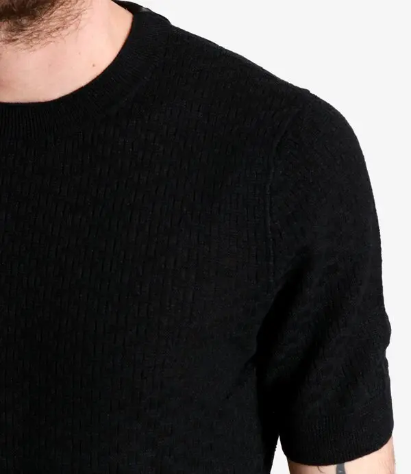 GRAN SASSO Linen & Cotton Blend Knit - Black