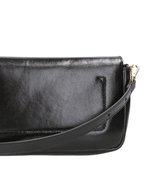 COCCINELLE Leather Shoulder Bag With Gold Logo - Black