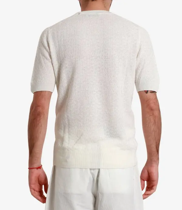 GRAN SASSO Linen & Cotton Blend Knit Sweater - White