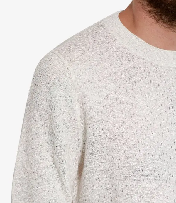 GRAN SASSO Linen & Cotton Blend Knit Sweater - White