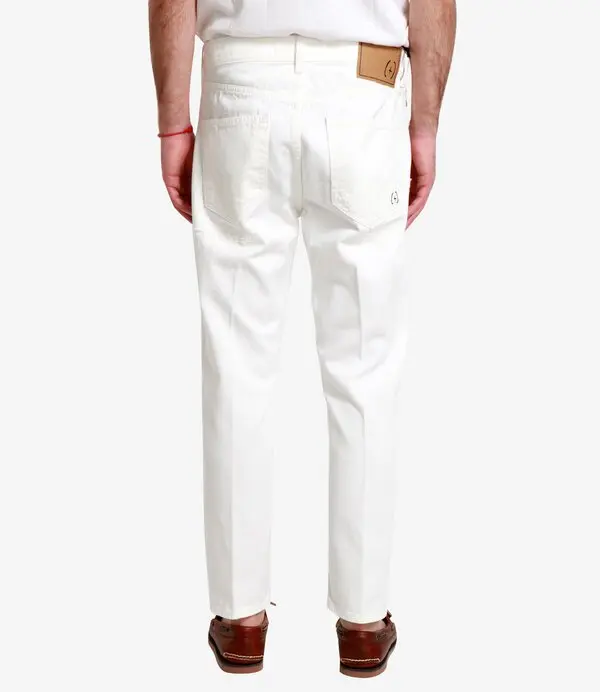 PEOPLE Delavé Denim Slim Carrot Fit Leg Trousers