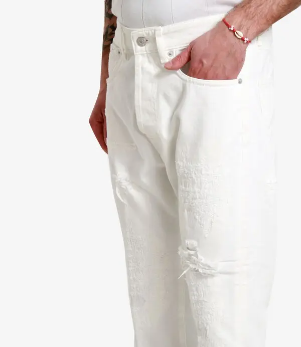PEOPLE Delavé Denim Slim Carrot Fit Leg Trousers