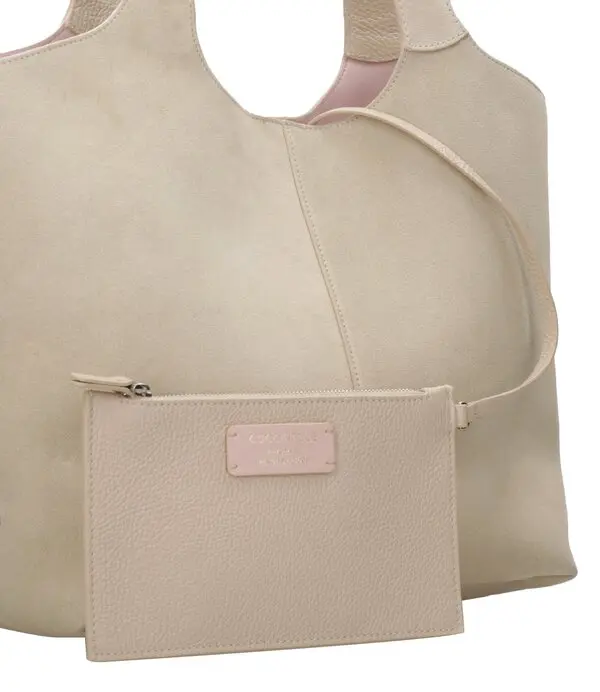 COCCINELLE Suede Handbag With C-me Logo Detail